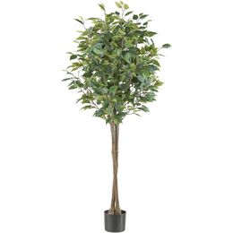 Kunstpflanze Creativ green, H:125cm, gr&uuml;n, Kunststoff, Kunstpflanzen, "Ficus benjamina", in Hochstamm-Form