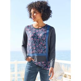 Heine Damen Langarmshirt, Blau, Gr. 42, Langarm-Shirts, Material: Polyester