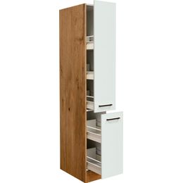 Apothekerschrank Flex-Well, B:30cm H:200cm T:57,1cm, beige, Holzwerkstoff, K&uuml;che, Schr&auml;nke, "Vintea", (B x H x T) 30 x 200 x 57 cm, mit 5 Ablagen