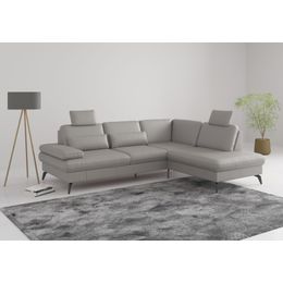Sit & More Ecksofa SIT & MORE, B:262cm H:82cm T:212cm, grau, Wohnzimmer, Sofas, "Morris L-Form, inkl. Sitztiefenverstellung", wahlweise mit Armteilverstellung,