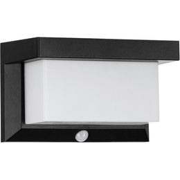LED Solarleuchte Eglo, B:9cm H:12cm L:20cm, schwarz-wei&szlig;, Garten, Leuchten, "Utrera Solarlampe, Wandlampe aus Kunststoff, Au&szlig;enbeleuchtung, IP44",