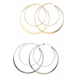 Firetti Damen Creolen-Set "klassisch mit einem Hauch extravaganz", 75mm, Metall, gold, Metall, Ohrringe