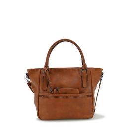 Harpa Damen Henkeltasche, braun, Lederimitat, unifarben, Taschen, mit abnehmbarem Kosmetikt&auml;schchen