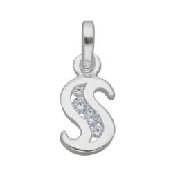 Adelia&acute;s ADELIA ́S Damen Namenskette "Halskette - Namenskette mit Buchstabenanh&auml;nger S mit Zirkonia", Silber 925 (Sterlingsilber), silber, Silber 925