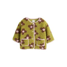 next Fleecejacke M&auml;dchen Gr&ouml;&szlig;e 74 braun / kiwi / pastellpink
