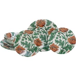 Creatable Teller-Set "Florentina, Teller Set 12-tlg", 12 Stk., gr&uuml;n, Geschirr-Sets, Blumendekor