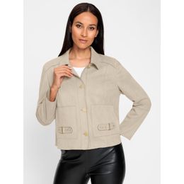 Heine Damen Lederimitatjacke, Gr&uuml;n, Gr. 44, Casual Blazer, Material: Polyester