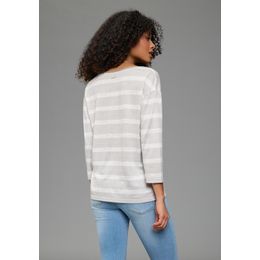 Laura Scott Damen Streifenpullover "aus leichtem, sommerlichem Jersey Tshirt Material", beige, Gr. 40, gestreift, Strick, Obermaterial: 50%