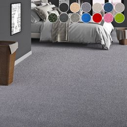 OTTO HOME Teppichboden "Zephyra, Schlinge, Gesamth&ouml;he 8 mm, Made in Netherlands", B : 400cm 1 Stk., L: 625cm, grau, Schlafzimmer, Teppiche, Uni