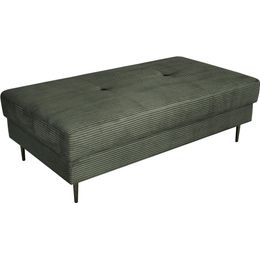Hocker OTTO HOME, B:142cm H:46cm T:78cm, gr&uuml;n, Wohnzimmer, Hocker, "Summer B: 142cm, in Cord & Struktur erh&auml;ltlich", schwarze Metallf&uuml;&szlig;e