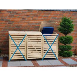 M&uuml;lltonnenbox Promadino, B:92cm H:122cm T:70cm, beige, Massivholz, Aufbewahrungsboxen, "Erweiterungsset f&uuml;r Vario III, aus Massivholz", passend f&uuml;r