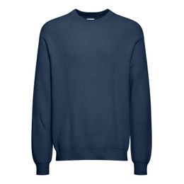 !Solid SOLID Herren Strickfleece-Pullover "Strickpullover SDGia", blau, Gr. L, Obermaterial: 100% Baumwolle CO., Pullover