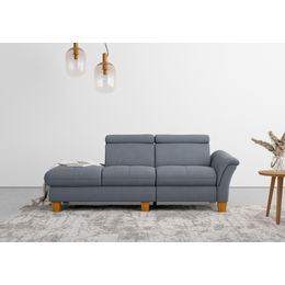 Recamiere OTTO HOME, B:206cm H:84cm T:93cm, blau, 100% Polyester, Sofas, "Lindgren", wahlweise motorische TV-Funktion, Bettkasten und