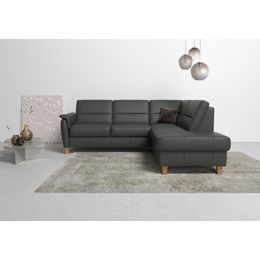Ecksofa Home Affaire, B:236cm H:89cm T:212cm, grau, Luxus-Microfaser (100% Polyester);Struktur (100% Polyester);Luxus-Microfaser in Lederoptik (100%
