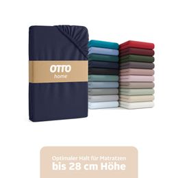 Spannbettlaken OTTO HOME, B:120cm L:200cm, blau, Jersey (160 g/m&sup2;), Obermaterial: 100% Baumwolle, Bettlaken, "BLACKBERRY in PREMIUM und BASIC