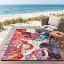 Teppich Sansibar, B:130cm H:5mm L:190cm, bunt, Polypropylen, Wohnzimmer, Teppiche, "Rantum-Beach SA-026", Flachgewebe, modernes Design, In- und