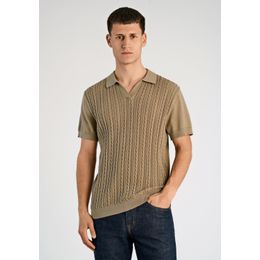 LINDBERGH Herren Langarm-Poloshirt "Poloshirt (Langarm) Relaxed Fit", beige, Gr. XL, Obermaterial: 100% Baumwolle, Shirts