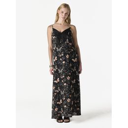 Koroshi Kleid Damen Gr&ouml;&szlig;e 34 hellgrau / dunkelgrau / hellorange / schwarz Sommerkleid