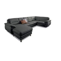 Sit & More Wohnlandschaft SIT & MORE, B:312cm H:85cm T:179cm, grau, NaturLEDER (echtes Rindleder)/Korpus passendes Kunstleder Softlux;Luxus-Microfaser Altara