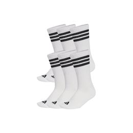 Herren Kurzsocken "Socken 3-Stripes Essentials Cushioned Crew 6er Pack", adidas originals, Gr. 43, wei&szlig;, Obermaterial: 59% Baumwolle CO. 37%