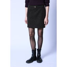 Damen Minirock, schwarz, Gr. 46, STREET ONE STUDIO, unifarben, Stoff, 90% Polyester, 10% Viskose, R&ouml;cke, in Wolloptik