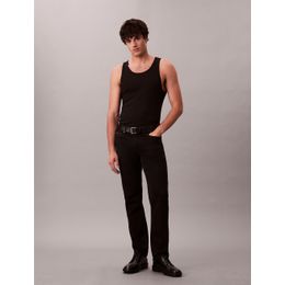 Calvin Klein Herren Slim-fit-Jeansjaguar schwarz, Gr. 31, unifarben, Denim/Jeans, Obermaterial: 98% Baumwolle, 2% Elasthan, Jeans, used washed, Slim