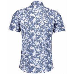 Ragman Herren Henleyshirtblau, melange, 701, Gr. M, Popeline, 62% Baumwolle, 38% Polyester, Shirts