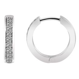 Adelia&acute;s ADELIA ́S Damen Klappcreolen "Ohrringe &ndash; Klappcreole aus 925 Silber mit Zirkonia", silber, Silber 925 (Sterlingsilber), Ohrringe, Ideal als Geschenk