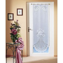 Weckbrodt-Gardinen T&uuml;rvorhang WECKBRODT, B:90cm H:200cm, wei&szlig;, Jacquard, Polyester, Gardinen, "Adria", Jacquard, strukturiert, halbtransparent, floral,gebogt, Gardine,