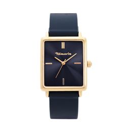Tamaris Damen Quarzuhr, blau, Armbanduhren, Armbanduhr, Damenuhr, Silikonarmband, analog