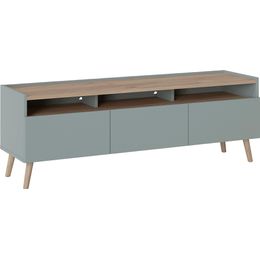 Lowboard Home Affaire, B:149,7cm H:51,7cm T:41,7cm, grau, Holzwerkstoff, Wohnzimmer, Sideboards, "Scandi", Breite 150 cm