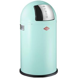 Wesco M&uuml;lleimer "Pushboy Junior Abfallsammler", B/H/T: 35cm x 63cm x 35cm, 22 l, blau, K&uuml;che, M&uuml;lleimer, mit Metalleinsatz, Griffe, Einwurfklappe aus