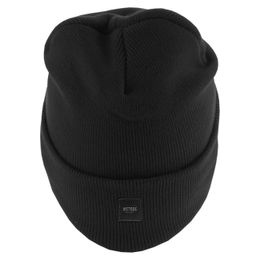 MSTRDS Herren Beanie "MSTRDS Accessoires Letter Cuff Knit Beanie", schwarz, Kunstfaser, M&uuml;tzen