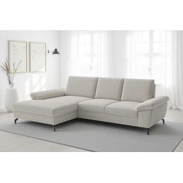 Sit & More Ecksofa SIT & MORE, B:264cm H:89cm T:174cm, beige, 100% Polyester, Wohnzimmer, Sofas, "Chelsea L-Form, B: 264 cm, mit Armteil-&