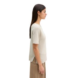 Marc O'Polo MARC O'POLO Damen Strickpullover "aus Organic-Cotton-Leinen-Mix"grau silk, Gr. M, unifarben, Obermaterial: 52% Baumwolle, 48% Leinen, Pullover