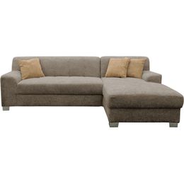 Ecksofa OTTO HOME, B:241cm H:79cm T:146cm, braun, 100% Polyester, Wohnzimmer, Sofas, "Lolland 241 x 146 cm, modern, mit Steppungen, gem&uuml;tlich", mit
