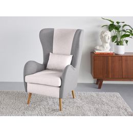 Sessel OTTO HOME, B:78cm H:118cm T:94cm, beige, 100% Polyester, Wohnzimmer, Sessel, "Salla Bezug Boucl&eacute; oder Struktur fein, Ohrensessel", wahlweise