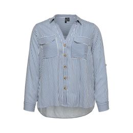 Vero Moda Curve Bluse 'VMBUMPY' Damen Gr&ouml;&szlig;e 4XL azur / wei&szlig;