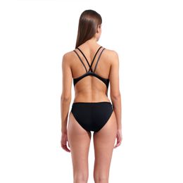 arena Damen Badeanzug "W arena SOLID SWIMSUIT DOUBLE CROSS BACK"schwarz, asphalt, schwarz, Gr. 40, Obermaterial: 100% Polyester, Badeanz&uuml;ge, mit