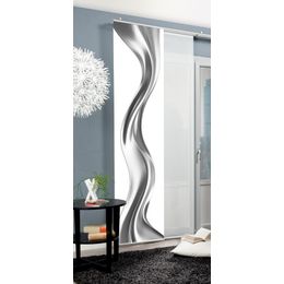 Schiebegardine Home Wohnideen, B:60cm H:245cm, silber, Polyester, Wohnzimmer, Gardinen, "OAKLEY", SCHIEBEVORHANG,SEIDENOPTIK,DIGITALDRUCK