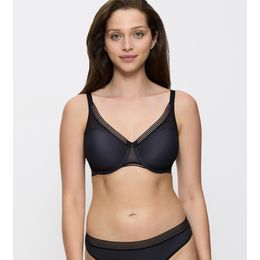 Triumph Damen Minimizer-BH "Infinite Sensation W01", Gr. 75, schwarz, Mesh, Microtouch, Obermaterial: 78% Polyamid, 22% Elasthan (LYCRA), BHs,