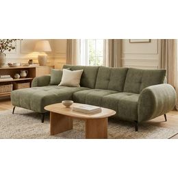 Ecksofa OTTO HOME, B:261cm H:82cm T:140cm, grau, 100% Polyester, Wohnzimmer, Sofas, "Viborg 261 x 140 cm, mit Steppungen, elegant, modern", L-Form,