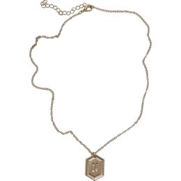 Urban Classics Damen Edelstahlkette "Urban Classics Unisex Letter Basic Necklace", onesize, Eisen, gold, Eisen, Halsketten