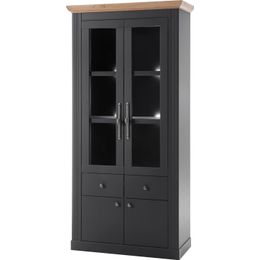 Vitrine OTTO HOME, B:97cm H:202cm T:42cm, grau, FSC-zertifizierter Holzwerkstoff, Wohnzimmer, Schr&auml;nke, "Westminster, Hochschrank im Landhausstil,