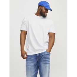 Jack & Jones PlusSize Herren T-Shirt "JJEBRADLEY TEE SS NOOS PLS", wei&szlig;, Basic, Gr. 6XL, JACK & JONES PLUSSIZE, unifarben, Jersey, Obermaterial: 100% Baumwolle, Shirts,