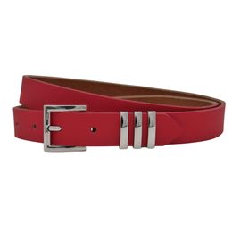 AnnaMatoni Damen Lederg&uuml;rtel "AnnaMatoni AnnaMatoni Damen Lederg&uuml;rtel mit silberfarbener", rot, Gr. 85, 100% Leder, G&uuml;rtel