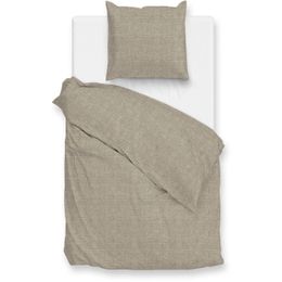 Bettw&auml;sche ZO HOME, beige, Flanell, Obermaterial: 100% Baumwolle, Bettw&auml;sche, "Zohome Bettw&auml;sche Baumwolle Flanell Flanella-di-Lino", Bettw&auml;sche aus