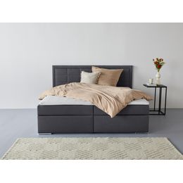 Boxbett Collection AB, B:193cm L:206cm, grau, Holzwerkstoff, Komplettbetten, ""Athena" wahlweise mit Bettkasten", inkl. Topper bei Ausf&uuml;hrung mit