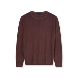 OLYMP Herren Strickpullover "OLYMP Casual Strick, Pullover"bordeaux, Gr. S, 100% Schurwolle, Pullover