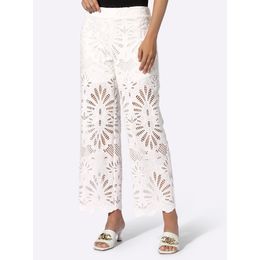 Heine Damen Webhose, wei&szlig;, Gr. 38, unifarben, 100% Baumwolle, Hosen